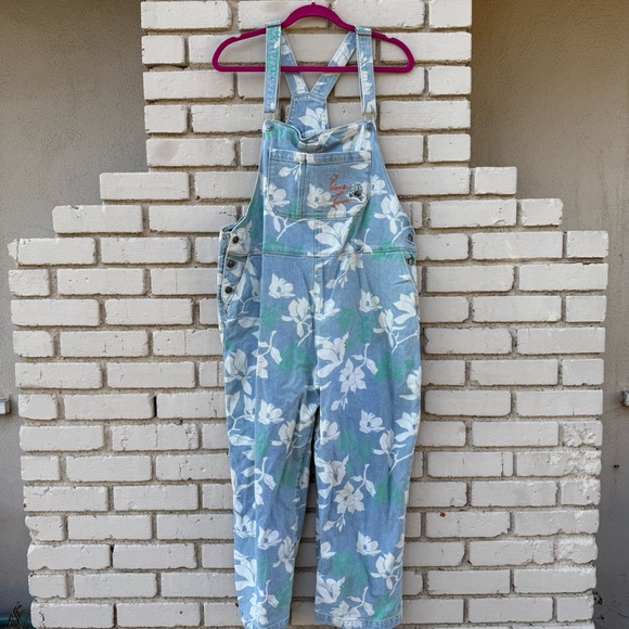 Disney | Jeans | Disney Princess Tiana Floral Overalls In Blue Size Xl ...